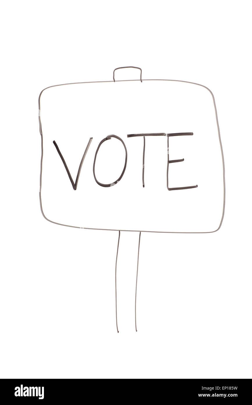 Drawn sign with the word vote written on it Stock Photo - Alamy
