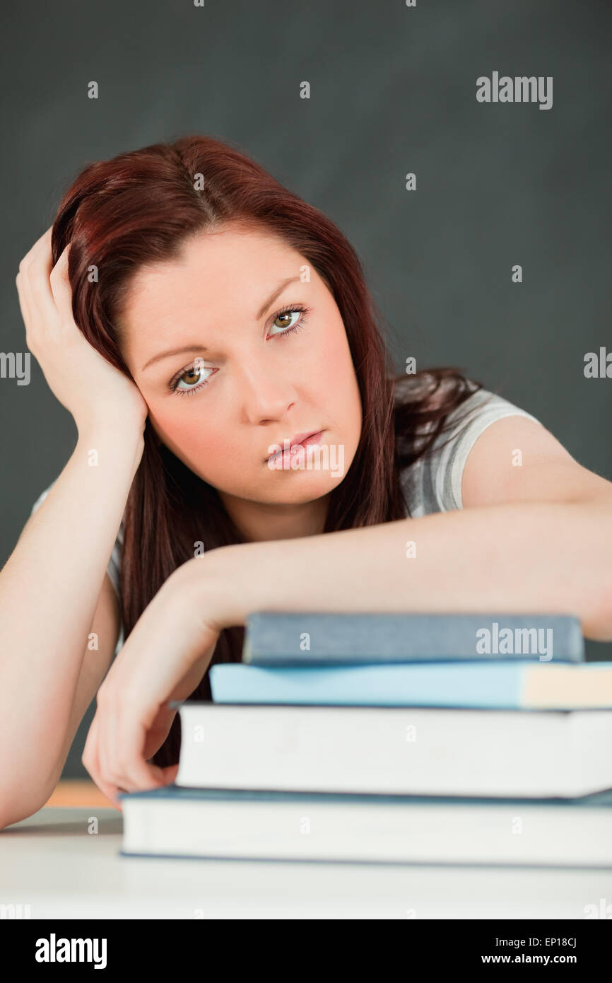 Tired black female college hi-res stock photography and images - Alamy