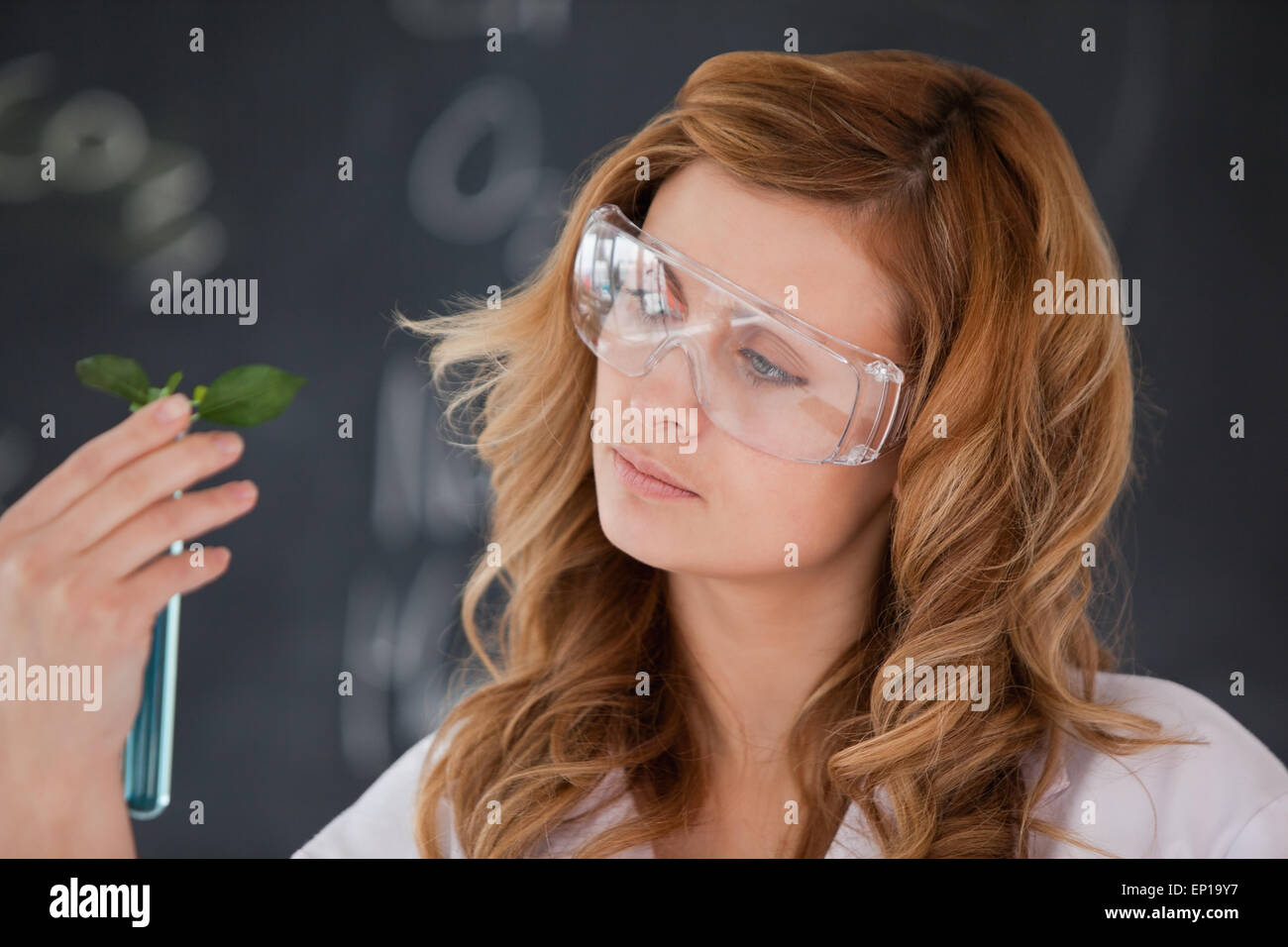 Attractive female scientist conducting an experiment Stock Photo - Alamy