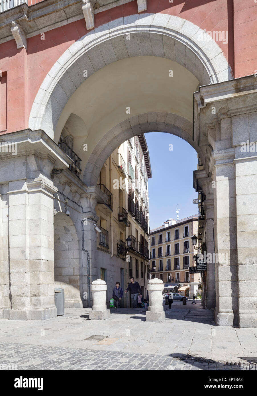 archway leading onto Plaza Mayor, Madrid, Spain Stock Photo - Alamy