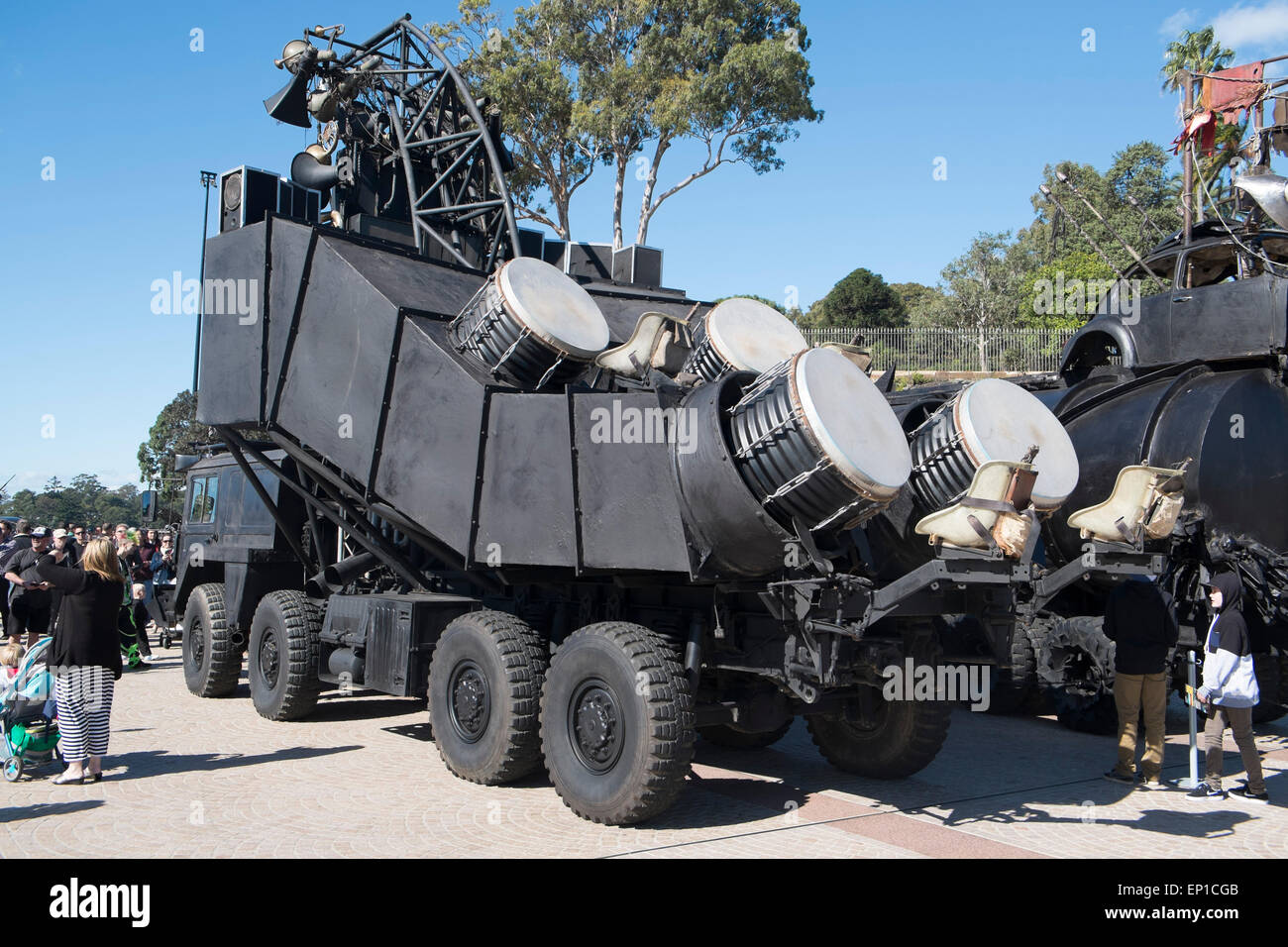 Sydney, Australia. 13th May, 2015. Mad Max Fury Road and the doof wagon ...