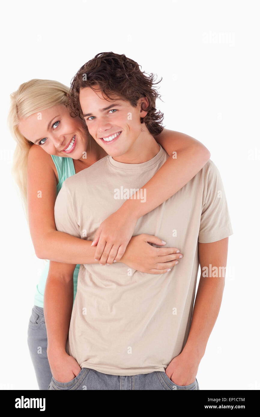 Cute couple hugging Stock Photo - Alamy
