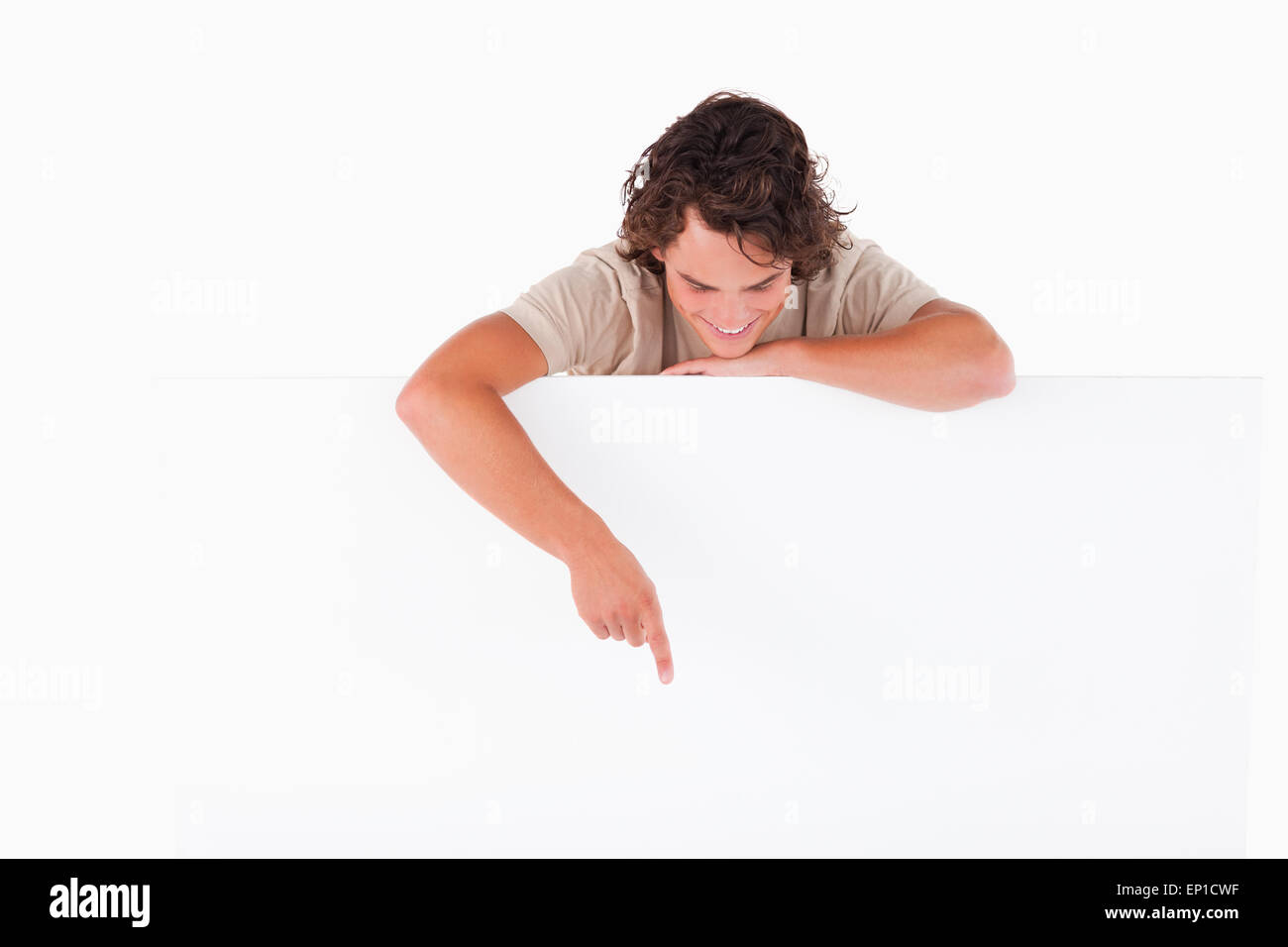 Man pointing at a whiteboard Stock Photo - Alamy