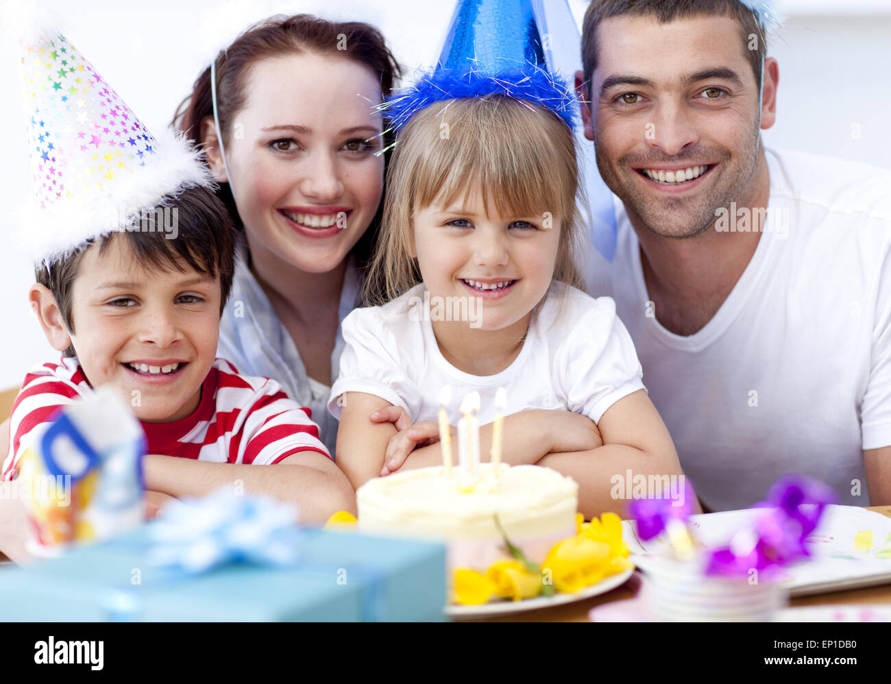 Happy daughtrer on her birthday's day Stock Photo - Alamy