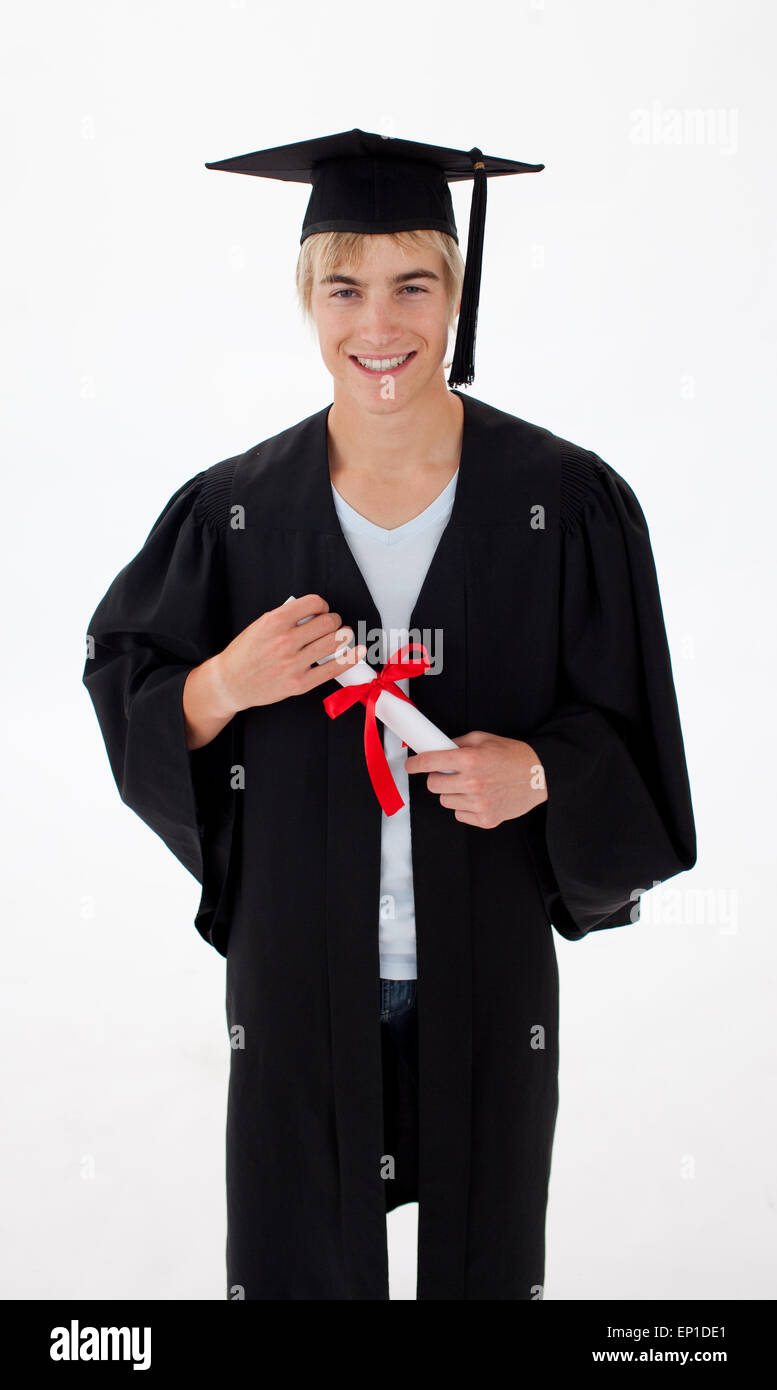 Teen Guy Celebrating Graduation Stock Photo - Alamy
