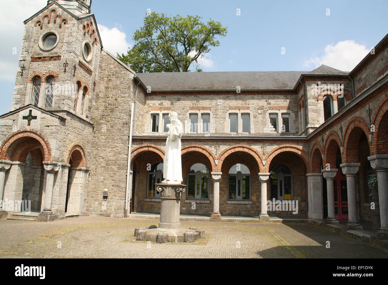 Celles. June-02-2014. Courtyard of the monastery from the 7th century ...