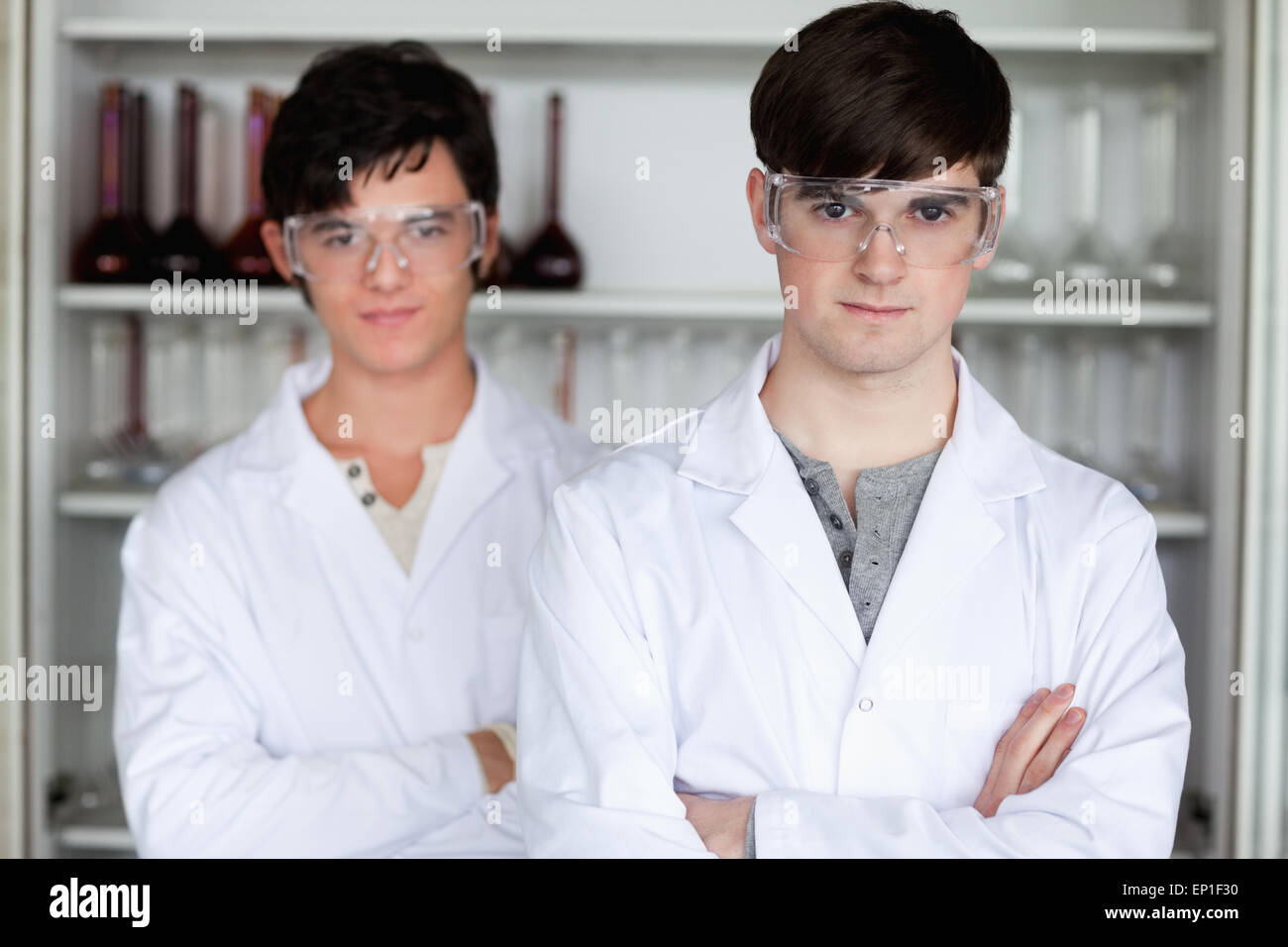 Male scientists posing Stock Photo - Alamy