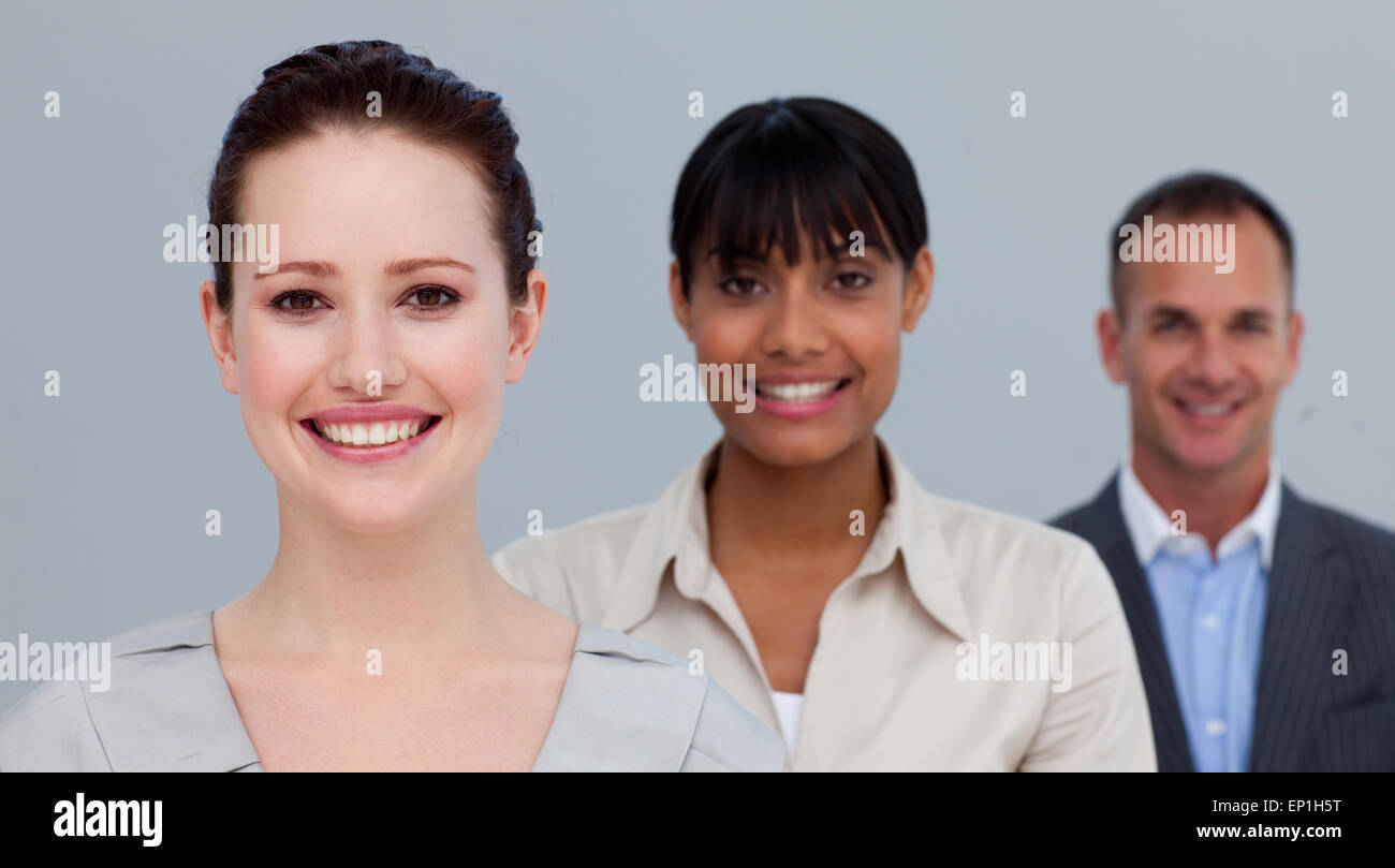 Portrait of smiling multi-ethnic business people Stock Photo - Alamy