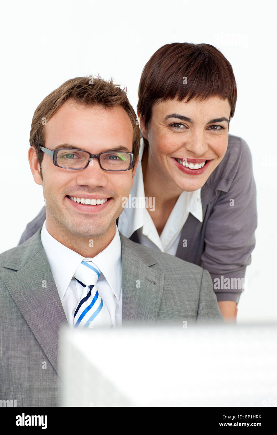 Assertive manager checking her employee's work Stock Photo - Alamy