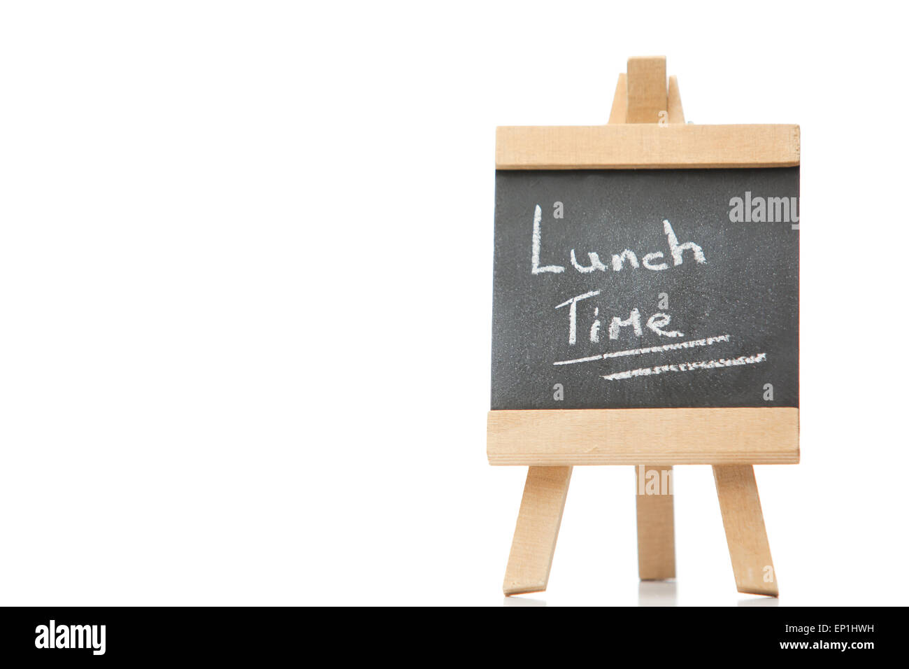 Chalkboard with the words lunch time written on it Stock Photo - Alamy