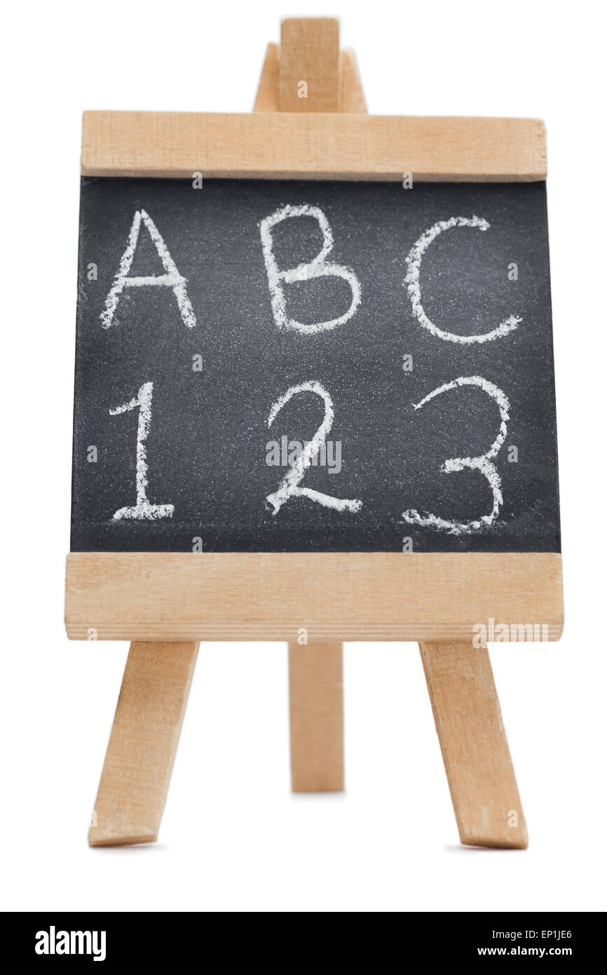 Chalkboard with the letters ABC and the figures 123 written on it Stock ...