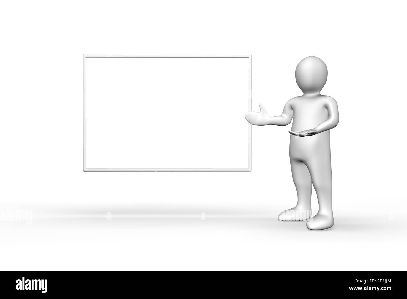 Illustrated white figure standing next to copyspace Stock Photo - Alamy