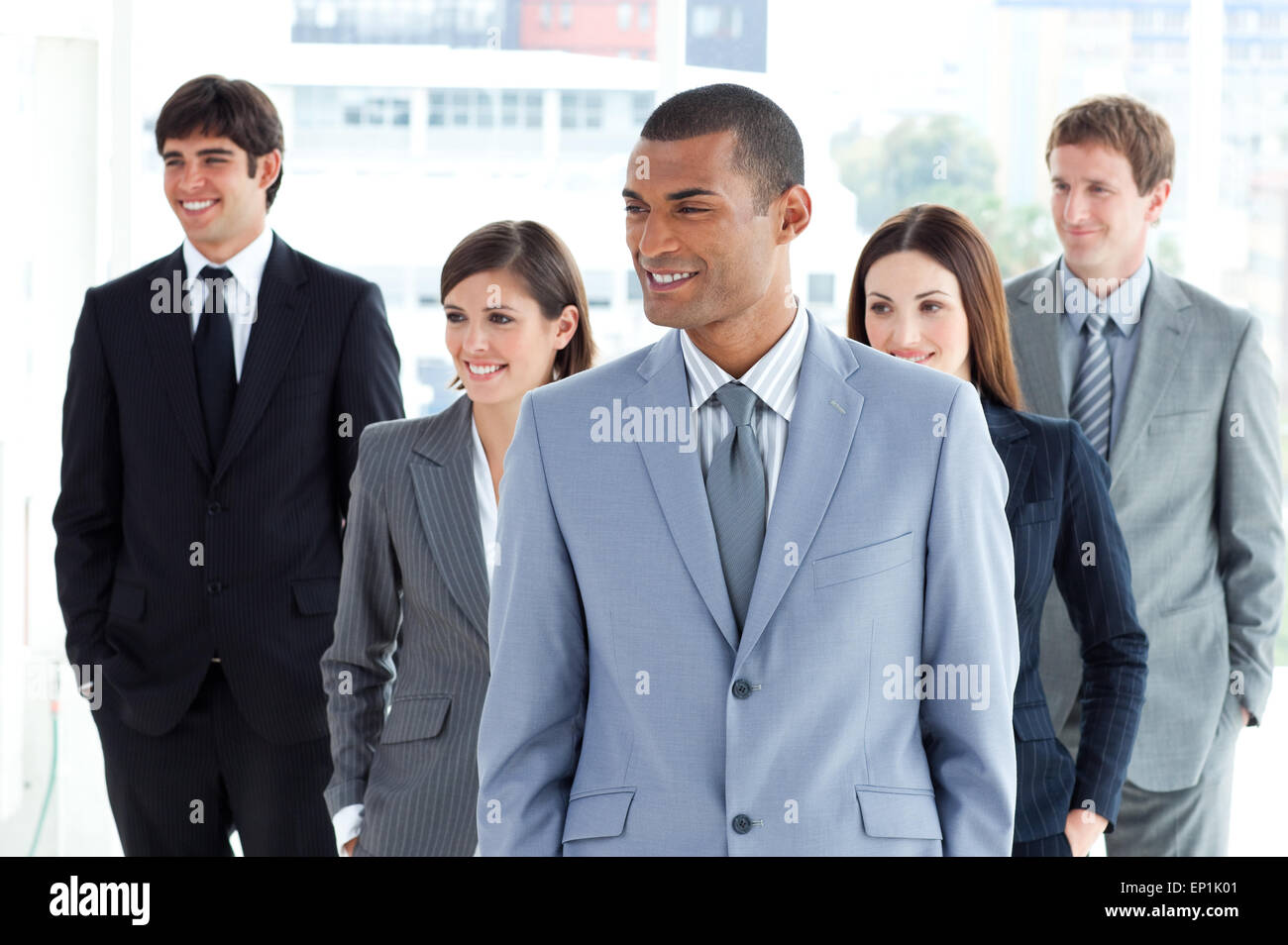 Portrait of a positive business team Stock Photo - Alamy