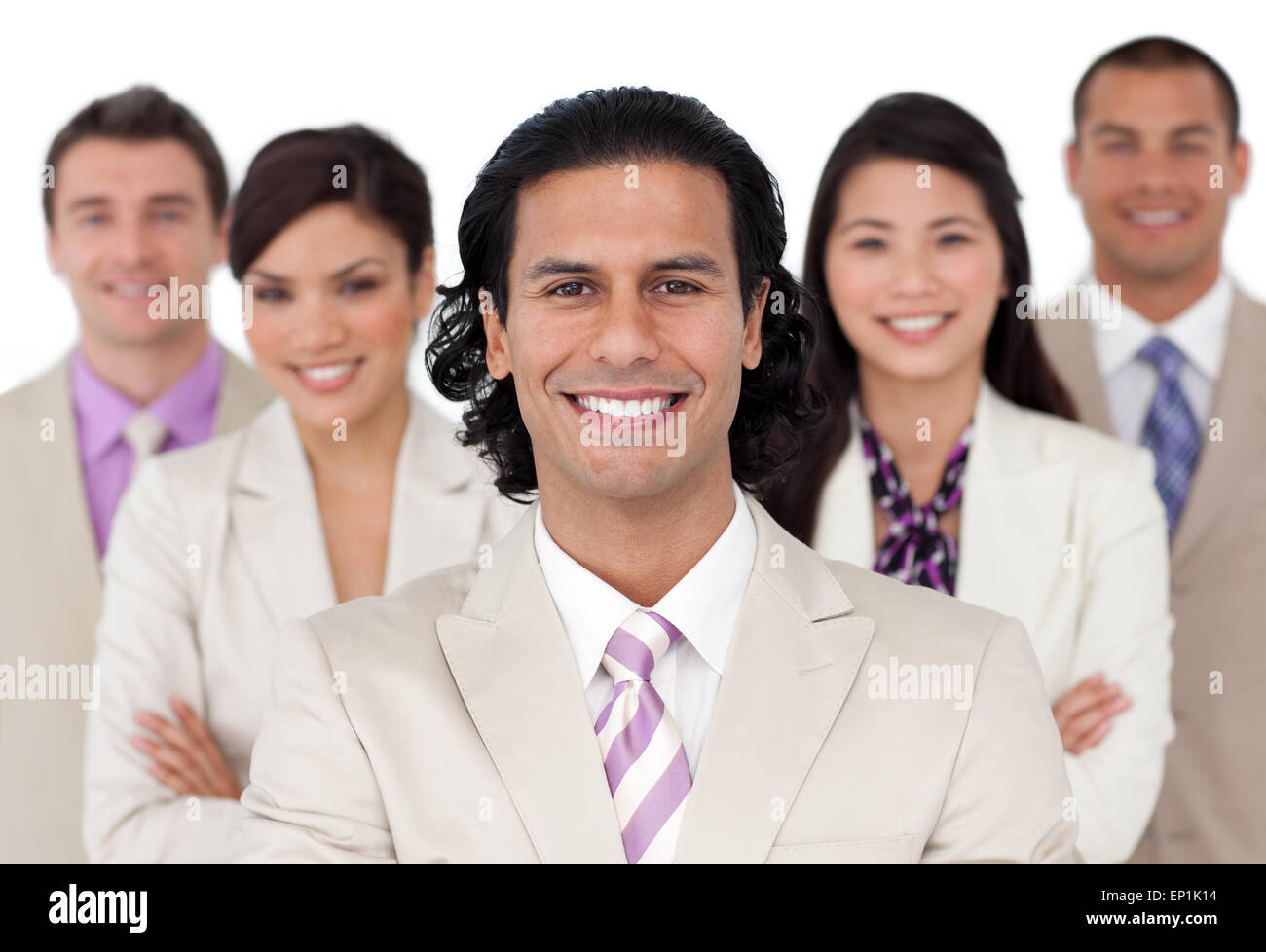 Presentation of a joyful business team Stock Photo - Alamy