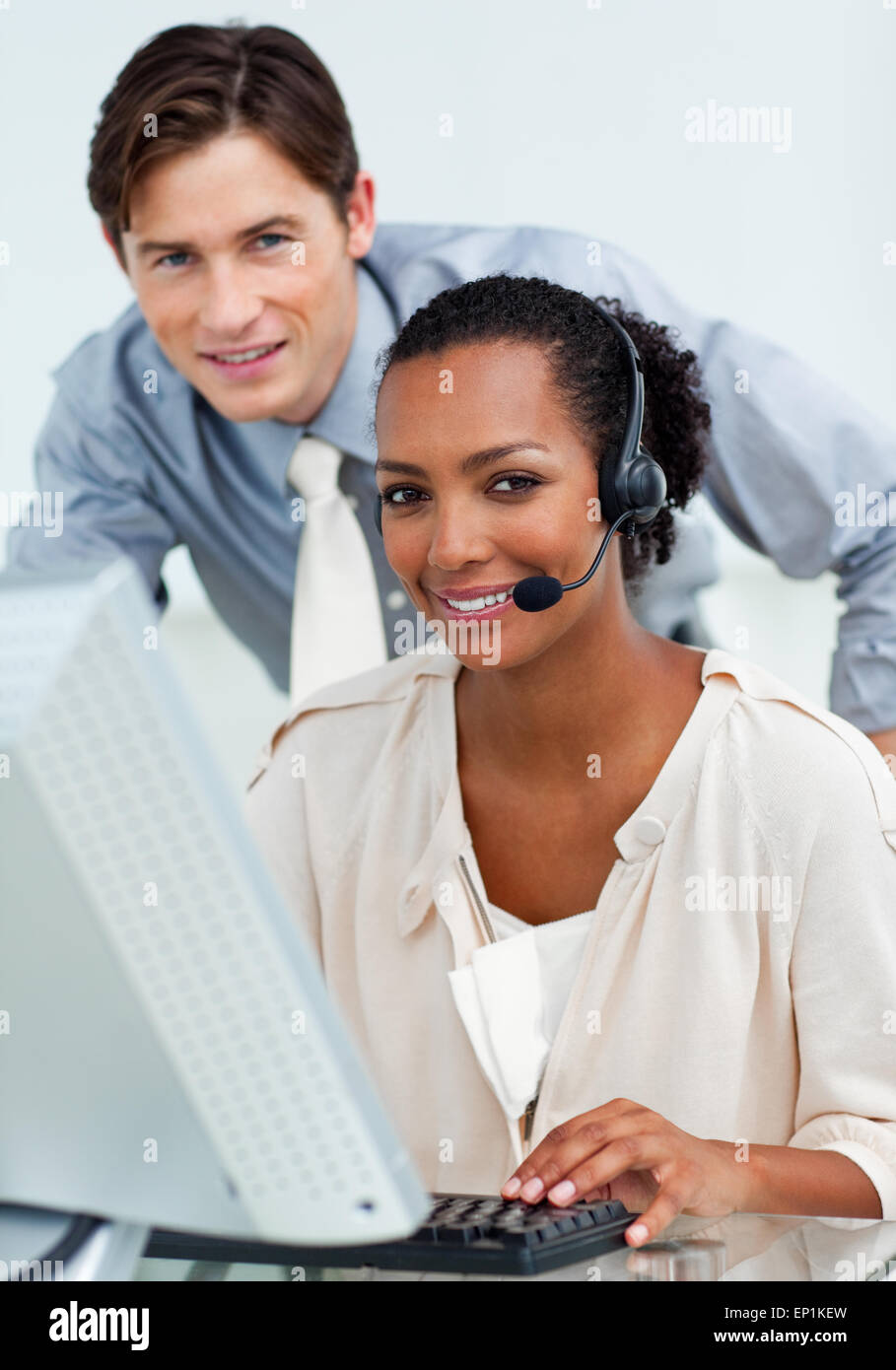 Attractive afro american manager pc hi-res stock photography and images ...
