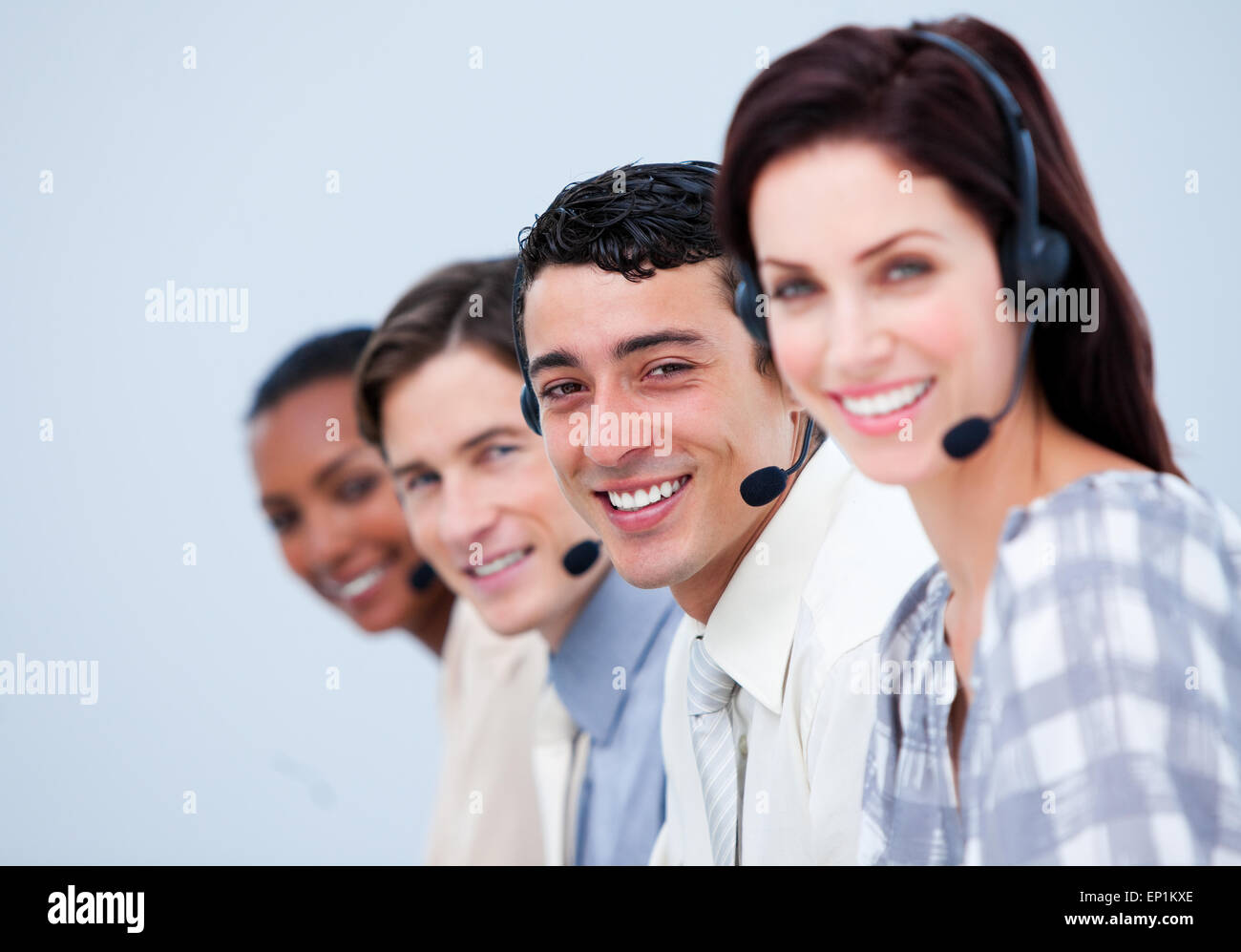 Confident customer service representatives Stock Photo - Alamy