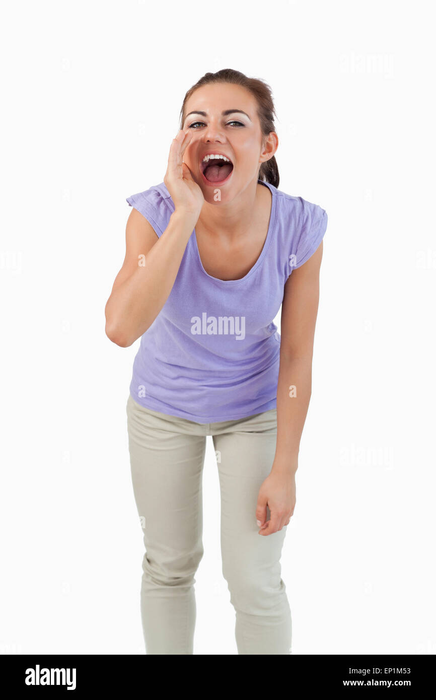 Young female shouting Stock Photo - Alamy