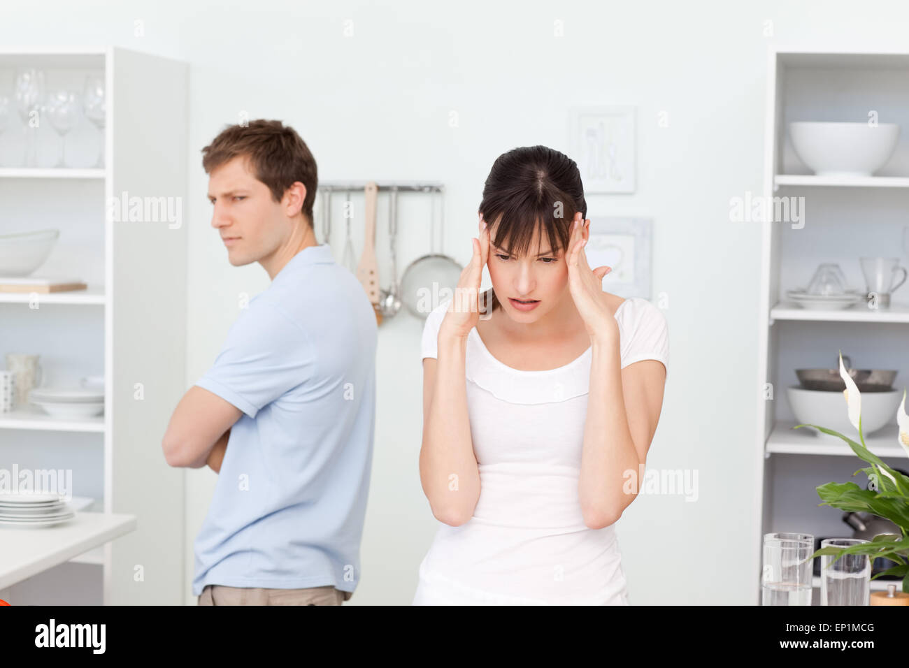Young lovers having dispute in the kitchen Stock Photo - Alamy