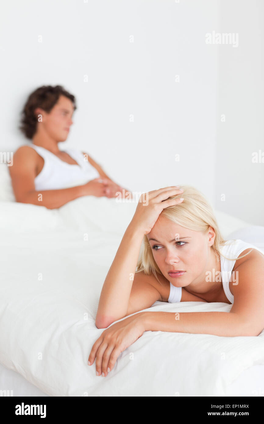 Portrait of a couple after an argument Stock Photo - Alamy