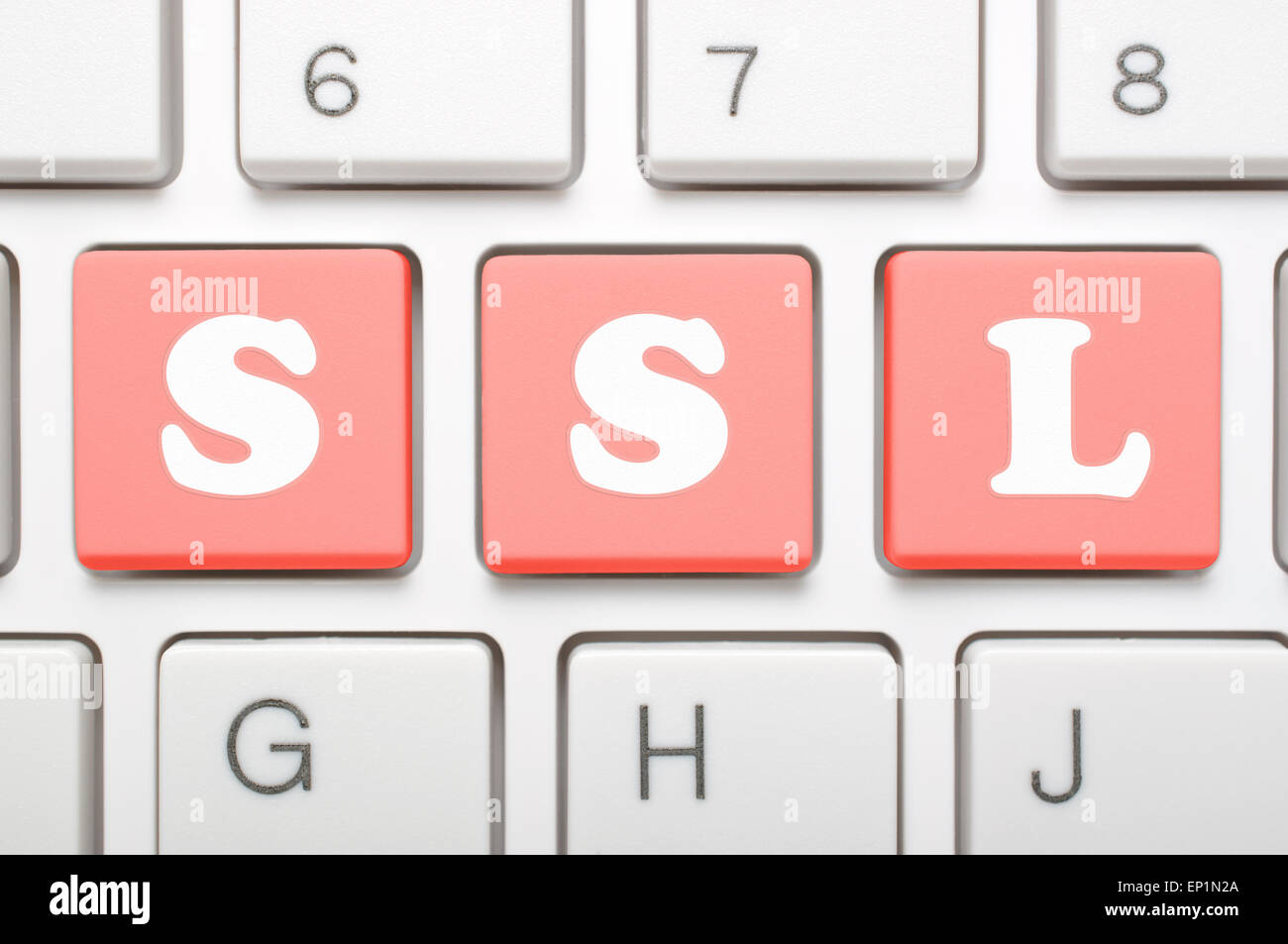 Red ssl key on keyboard Stock Photo - Alamy