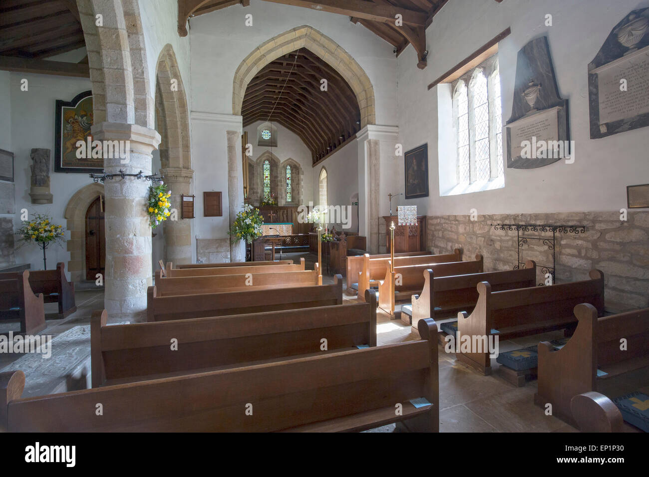 Interior St Gregory's Anglo Saxon Minster near Kirkbymoorside, North ...