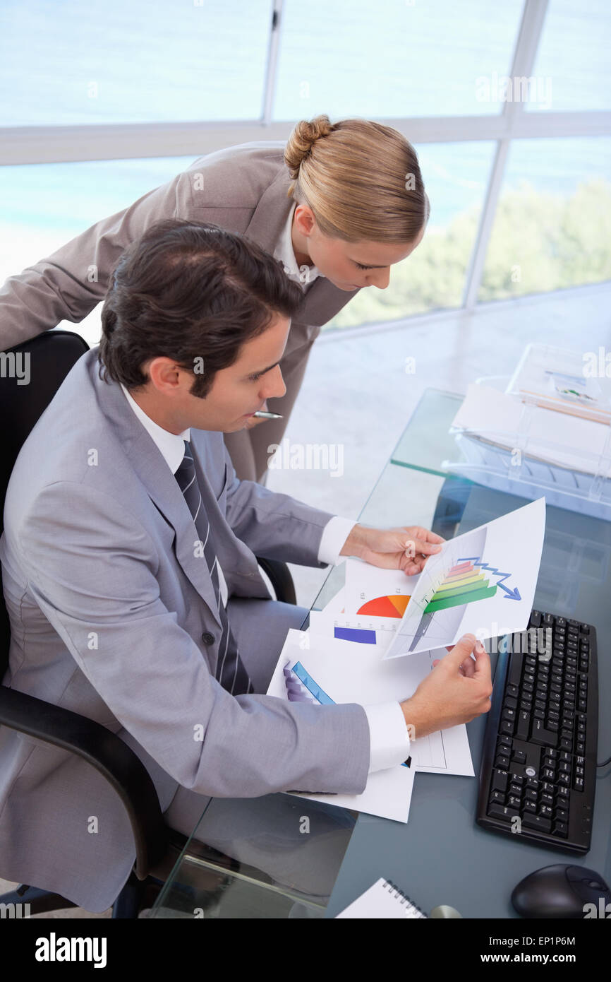 Teamwork manager chart together office financial company graphic ...