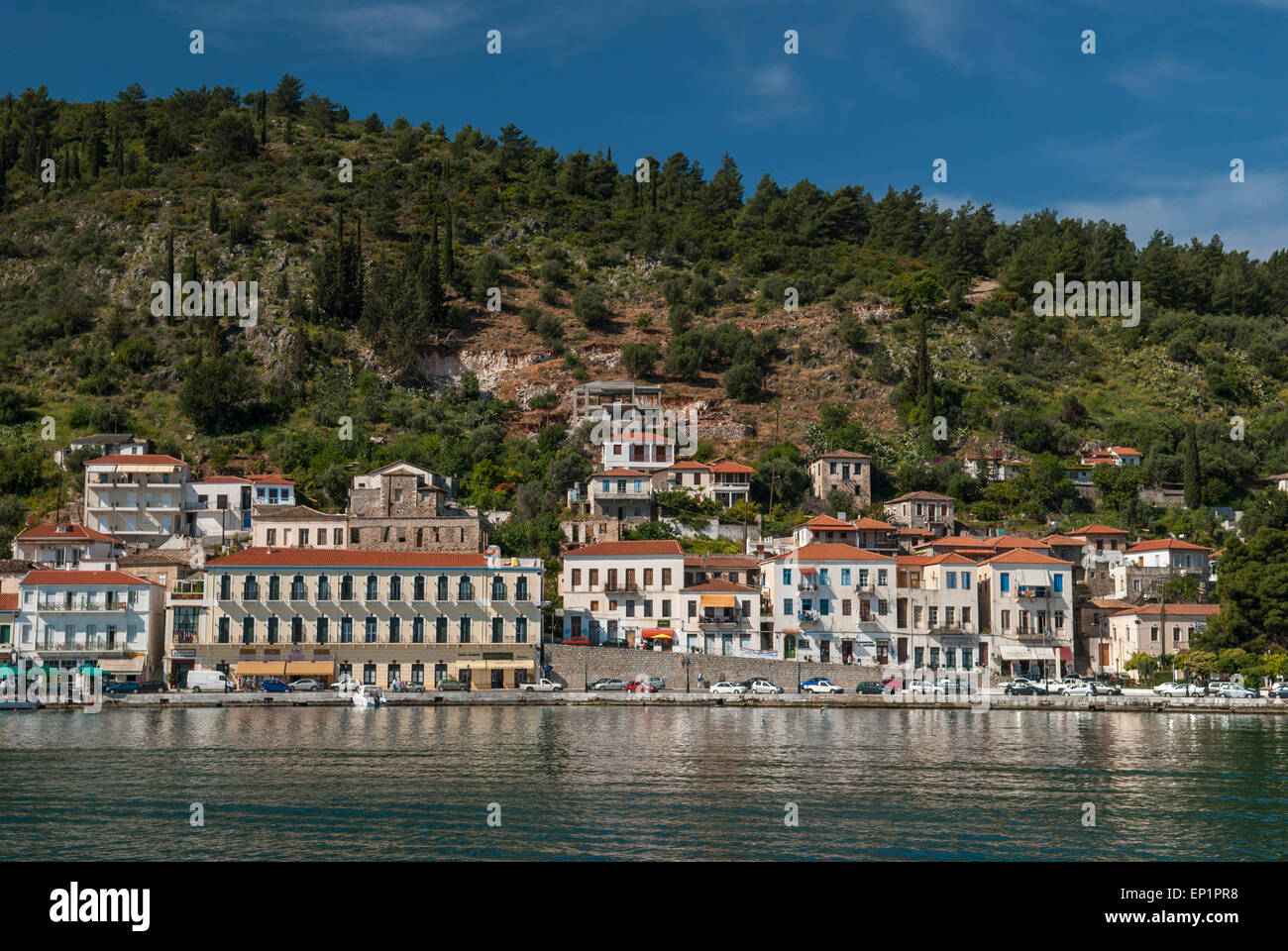 Boats in the harbor of Gytheio in Greece Stock Photo - Alamy