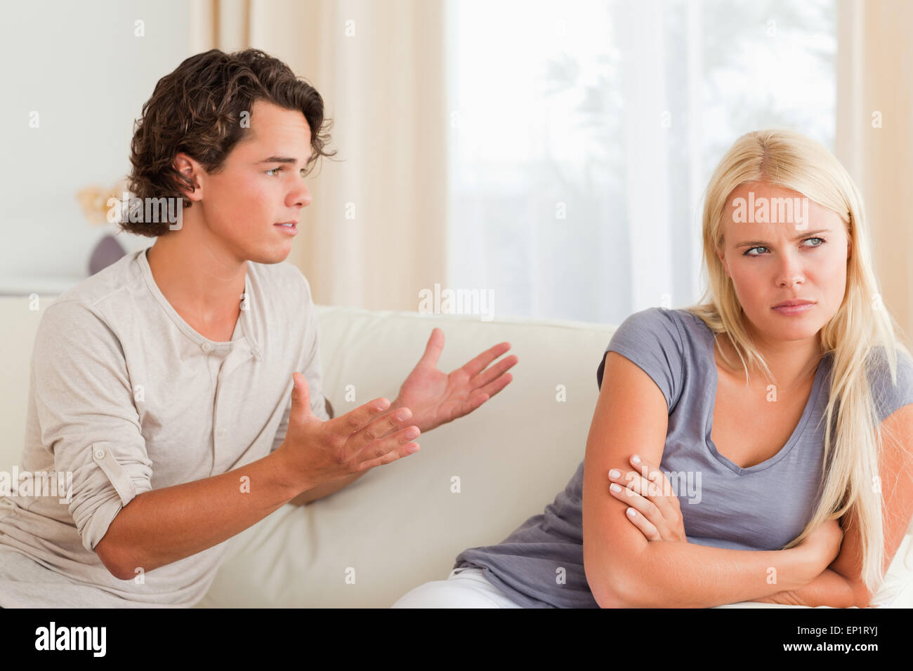 Couple having an argument Stock Photo - Alamy