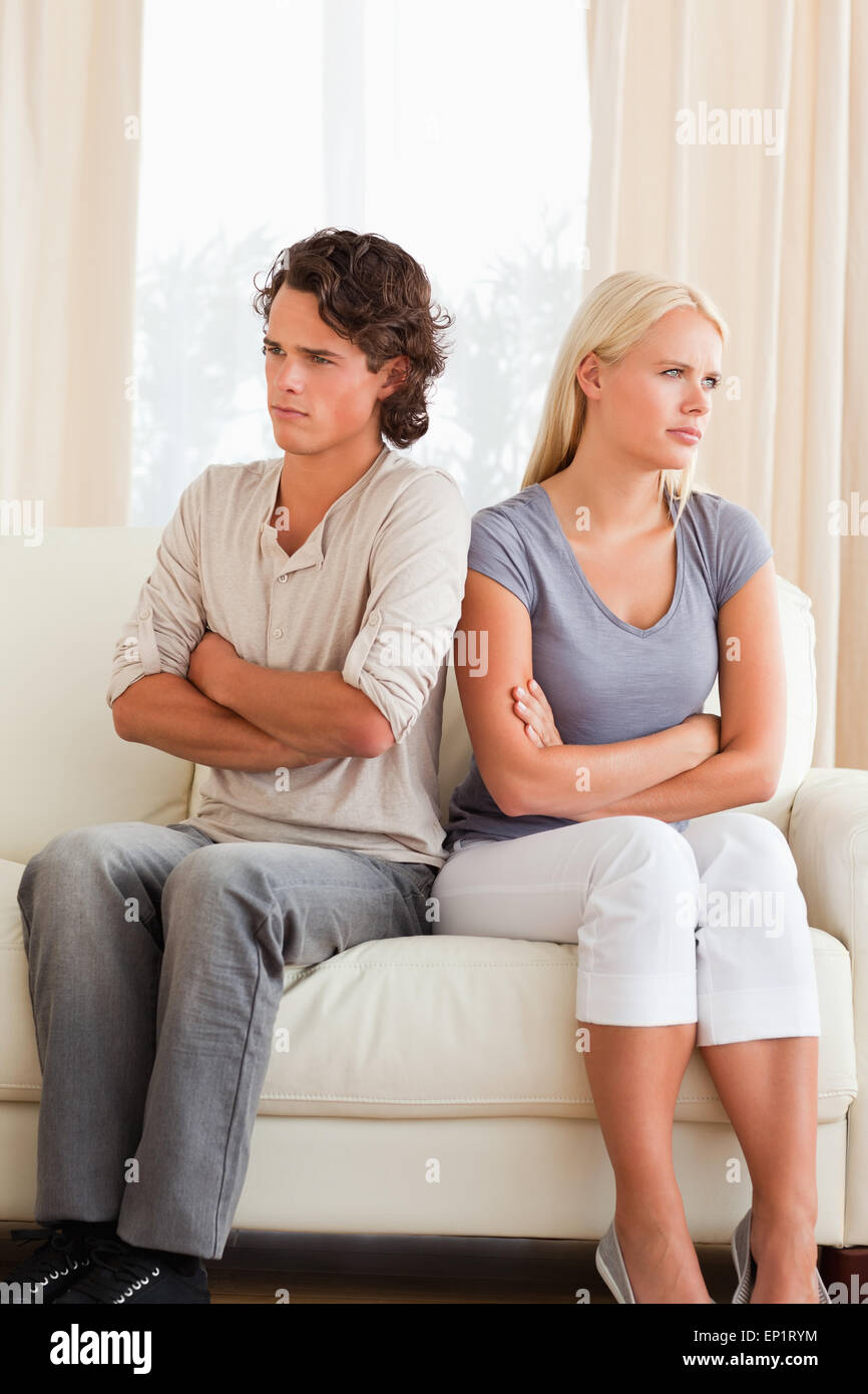 Portrait of a couple after an argument Stock Photo - Alamy