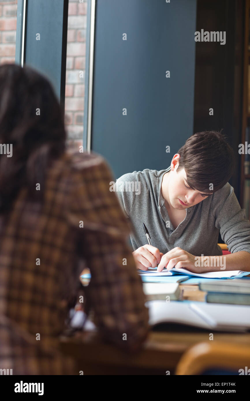 Portrait of a student writing an essay Stock Photo - Alamy