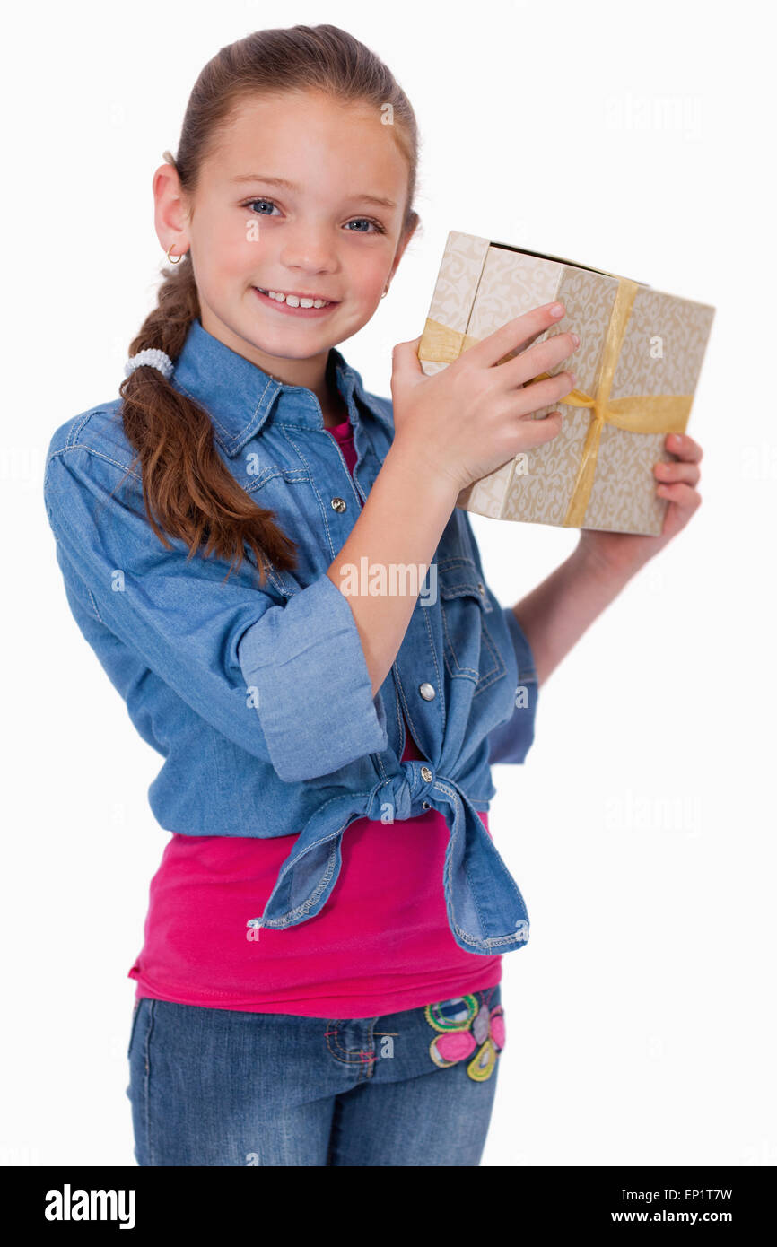 Happy child receive gift hi-res stock photography and images - Alamy