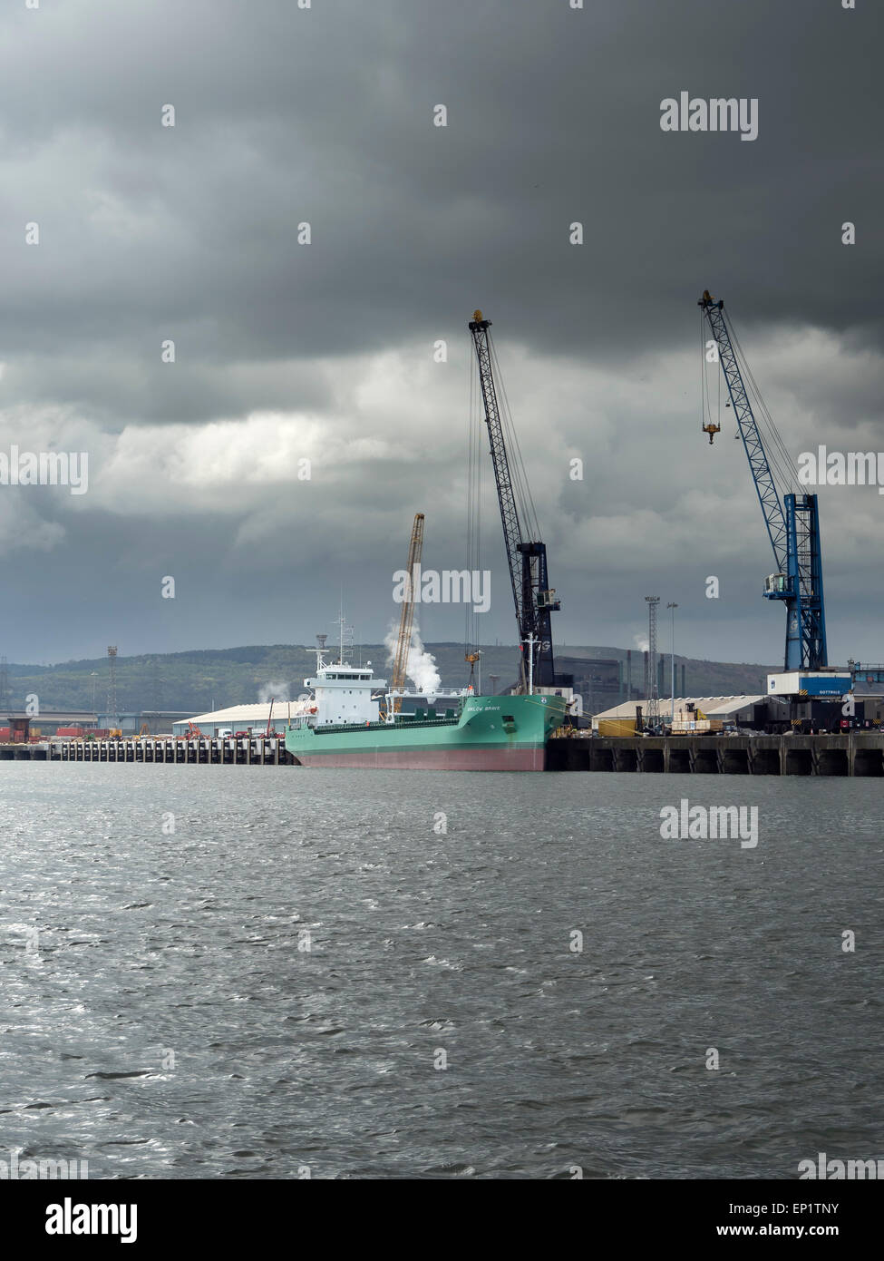 Teesport, Middlesbrough Cleveland. Arklow Brave general cargo ship ...
