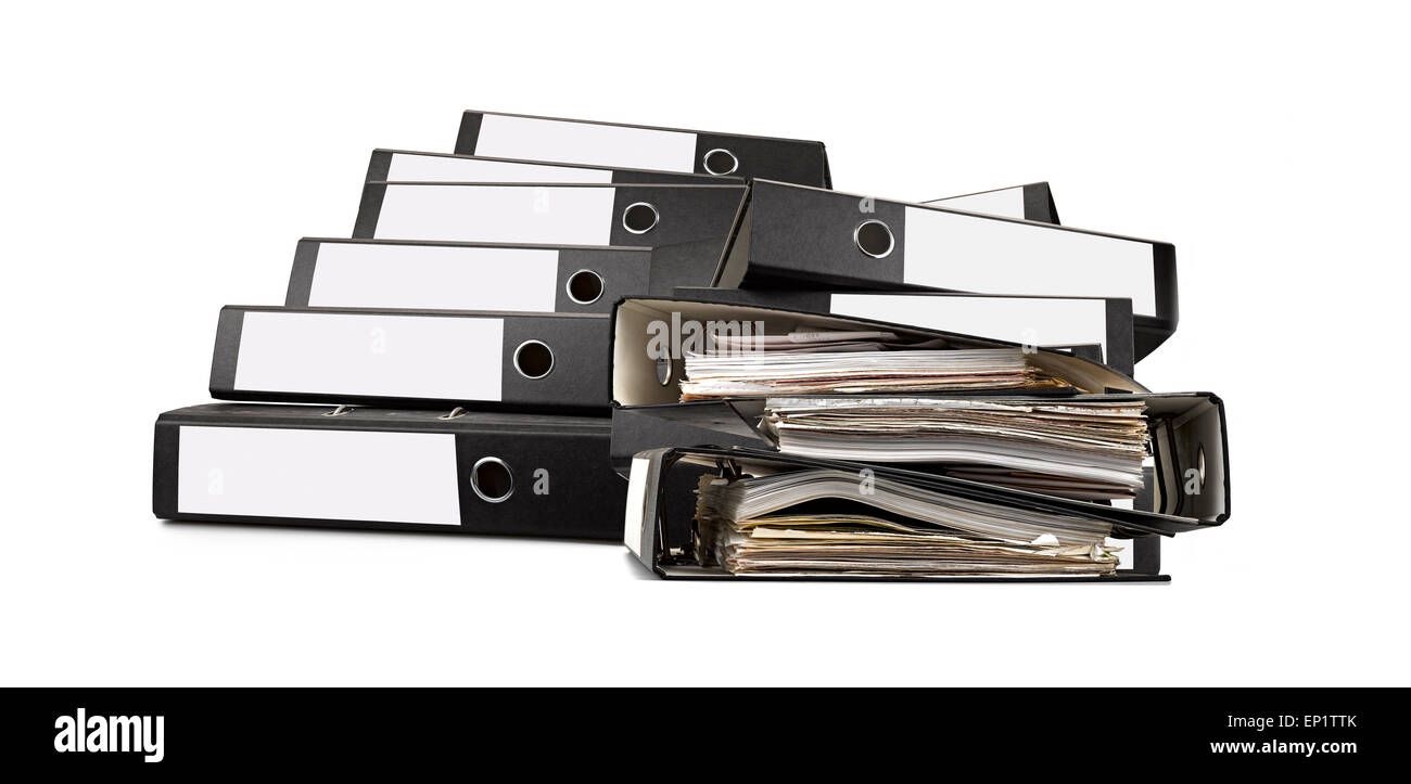 A lot of ring binders isolated on white- database concept Stock Photo ...