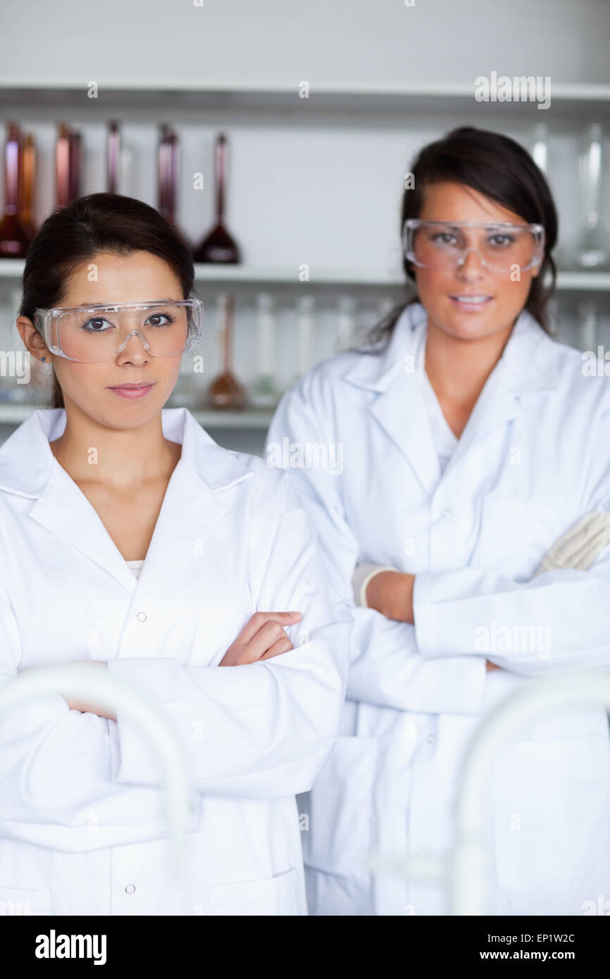 Portrait of female science students posing Stock Photo - Alamy