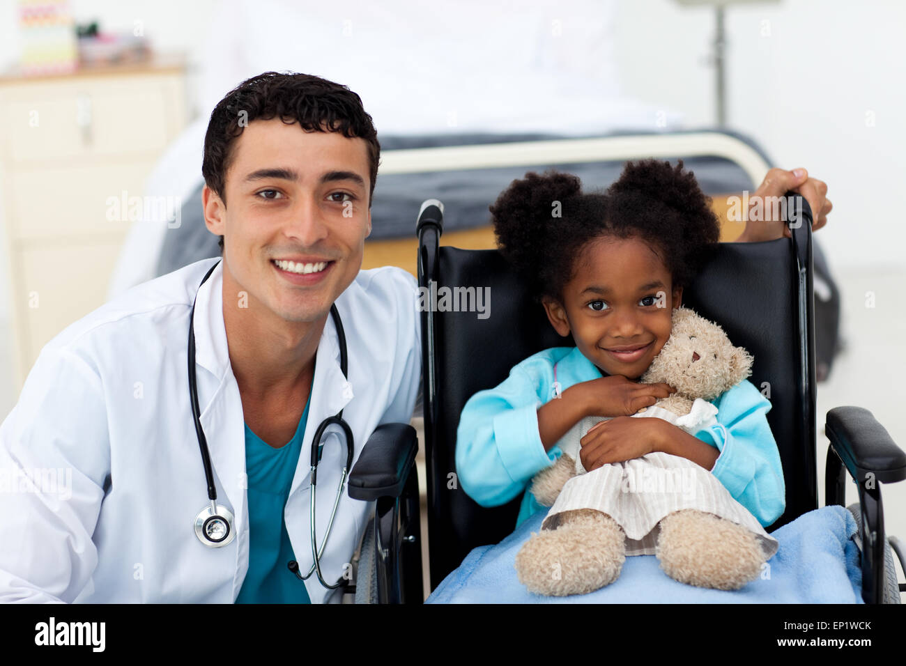 Doctor helping a sick child Stock Photo - Alamy