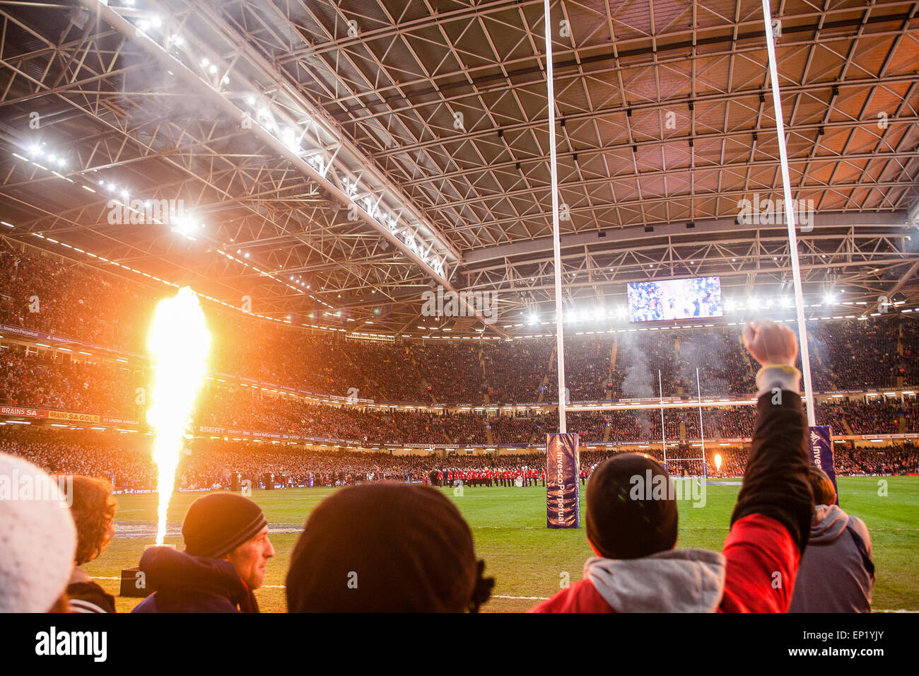 Principality Stadium.Welsh rugby teams entrance to the stadium gets a ...