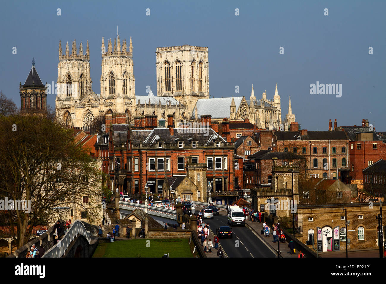 View of York Minster from city wall Stock Photo - Alamy