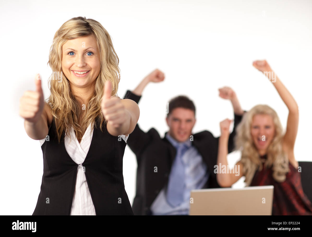 Business team Cheering Stock Photo - Alamy