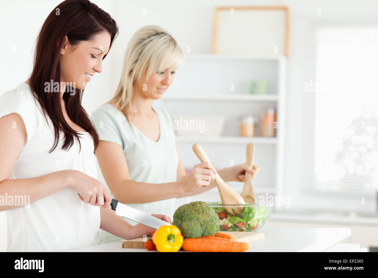 Women preparing dinner Stock Photo - Alamy