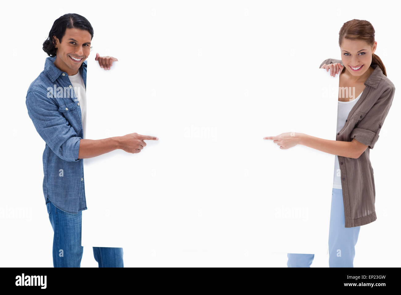 Smiling couple poster in Cut Out Stock Images & Pictures - Alamy