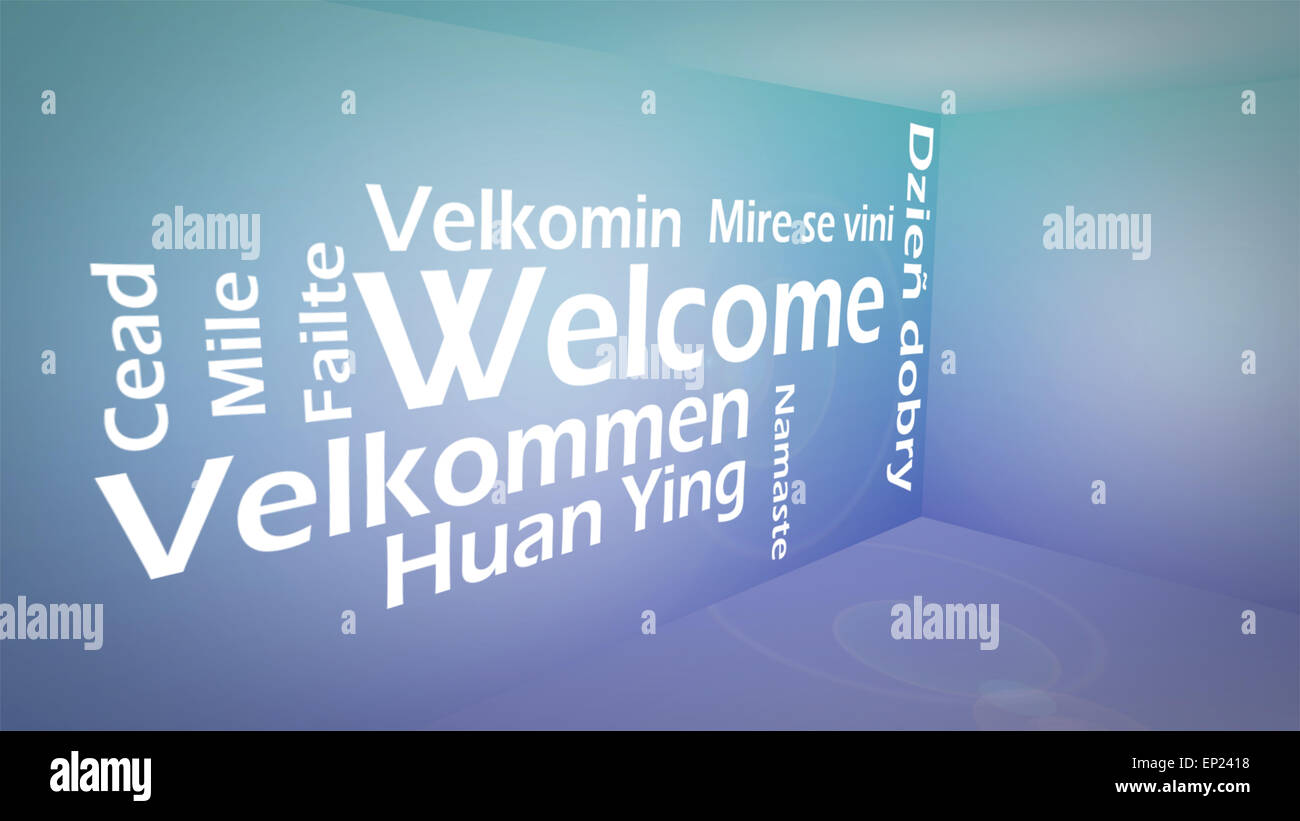 Creative image of international welcome concept Stock Photo - Alamy