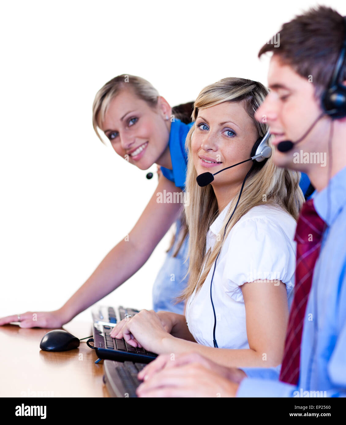 Manager and her team working Stock Photo - Alamy