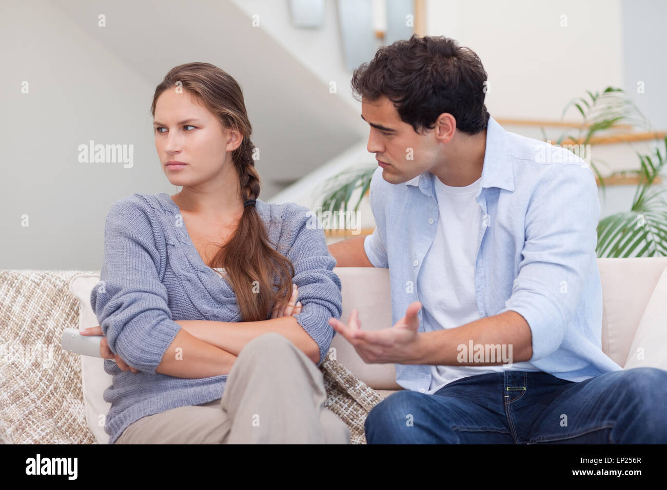 Serious woman being mad at her boyfriend Stock Photo - Alamy