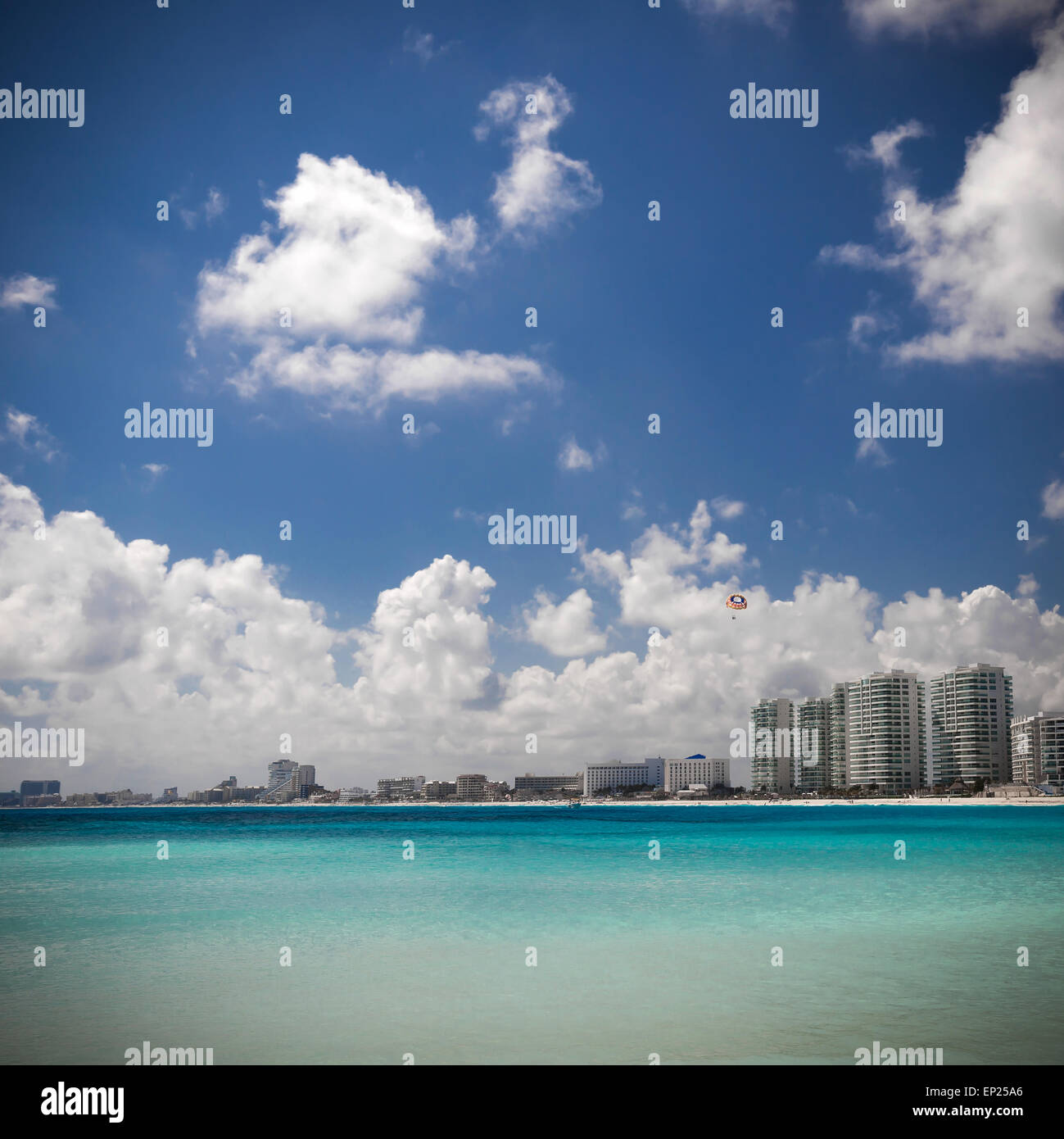 Caribbean beach view, Cancun, Mexico Stock Photo - Alamy