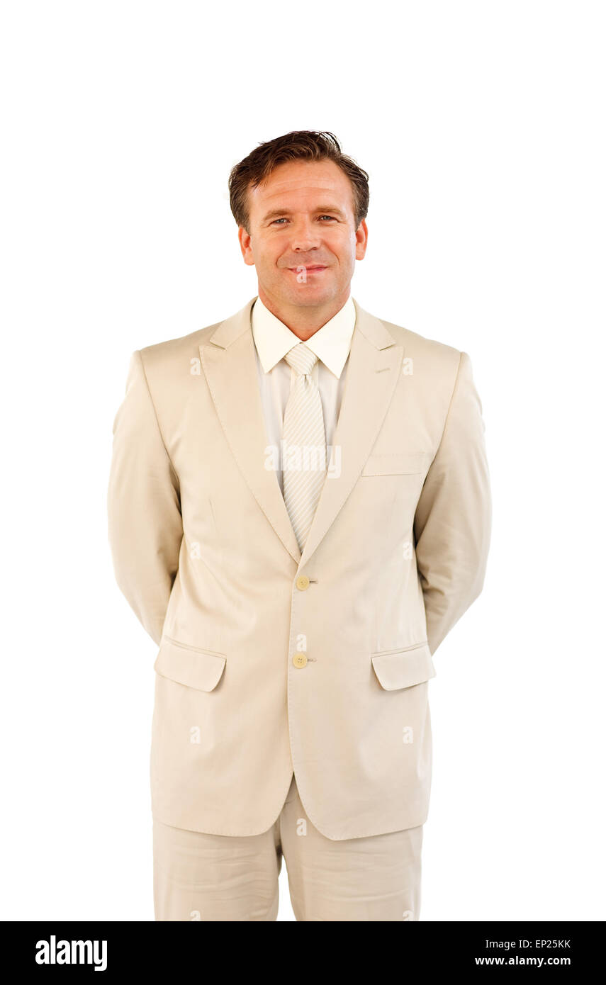 Personable businessman on white background Stock Photo - Alamy