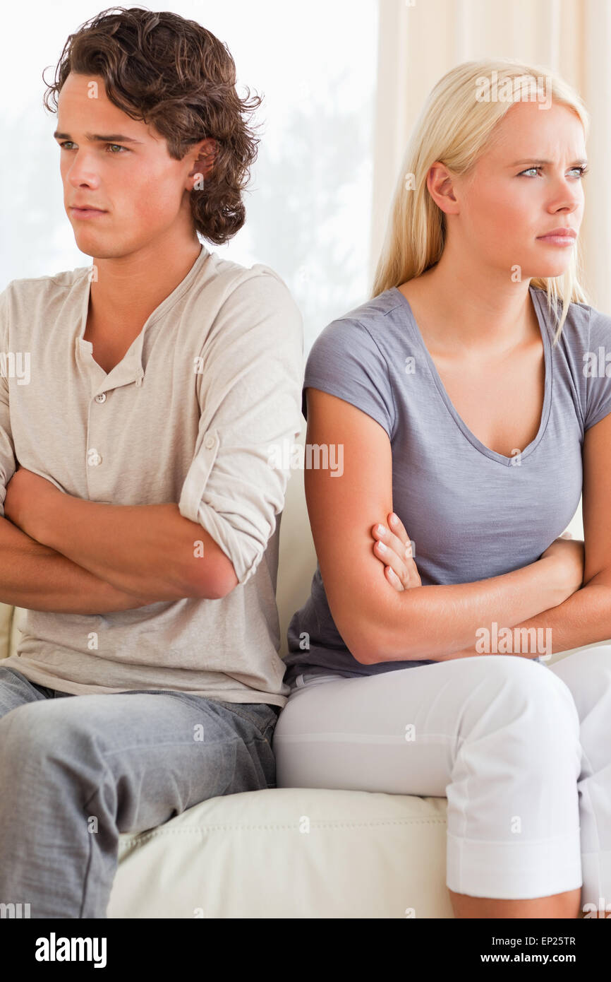 Couple after an argument Stock Photo - Alamy