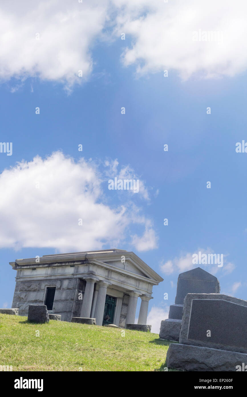 Graveyard tombs and tomb stones on a sunny spring day Stock Photo - Alamy
