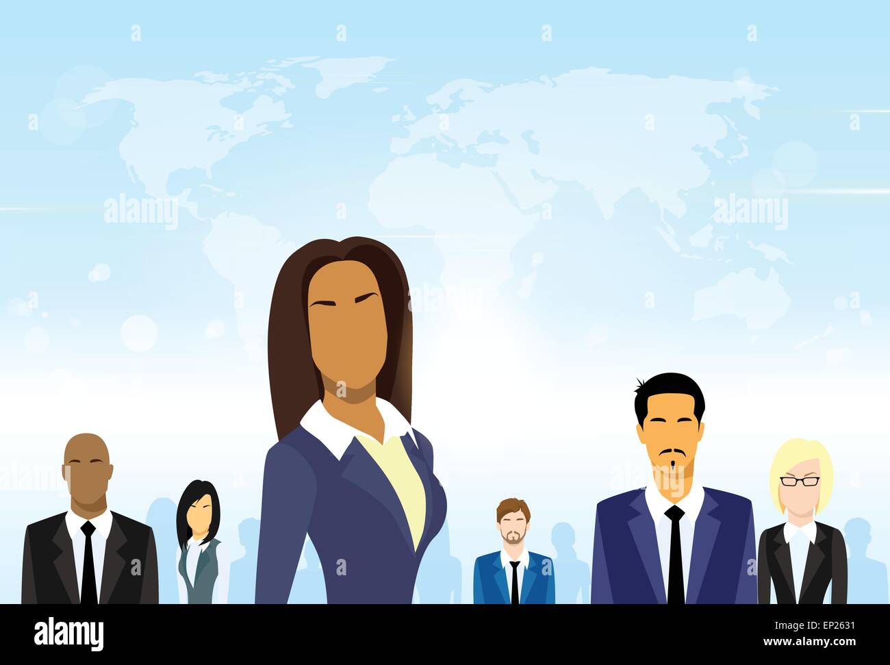 Business People Group Leader Diverse Team Vector Stock Vector Image ...