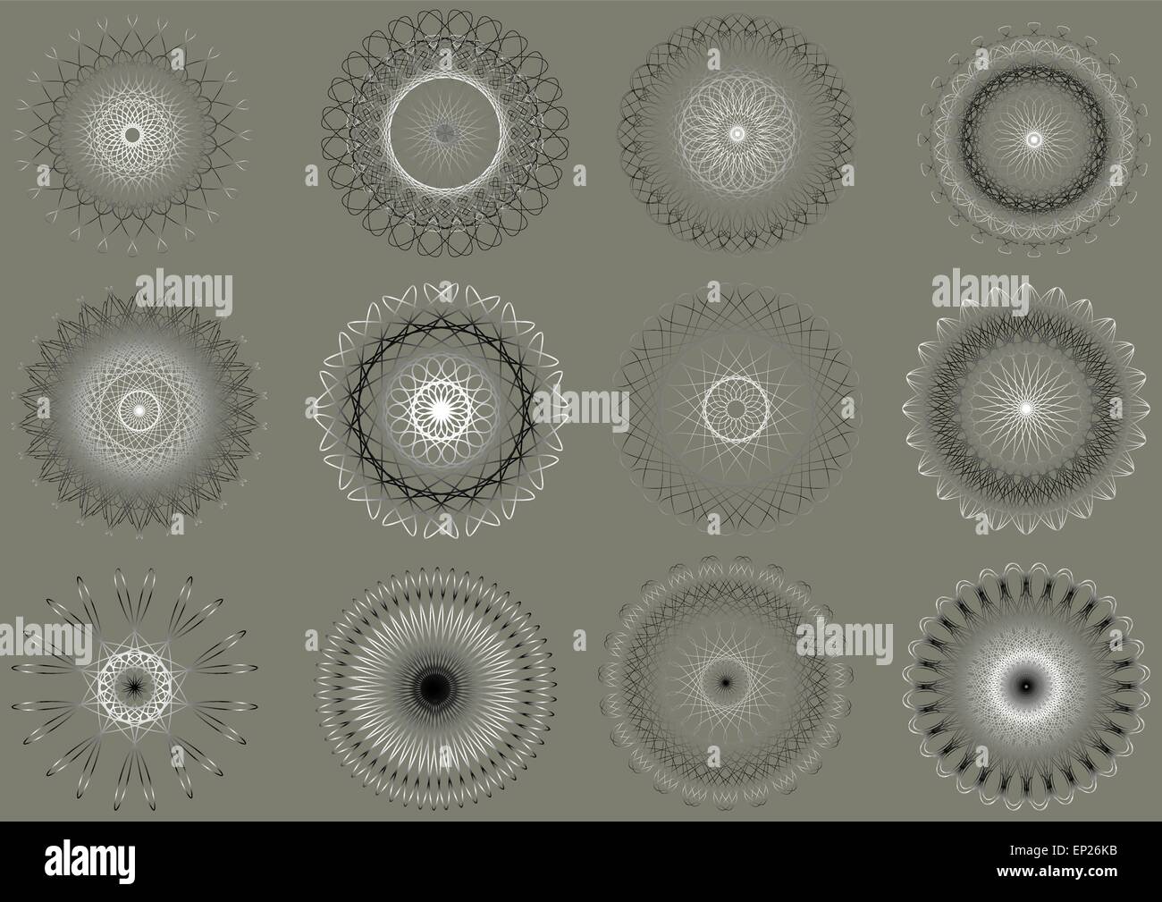 Collection of calligraphy round ornaments Stock Vector Image & Art - Alamy