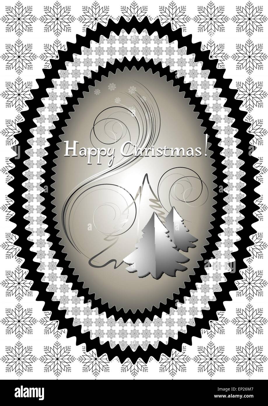 Oval frame with Christmas tree Stock Vector Image & Art - Alamy